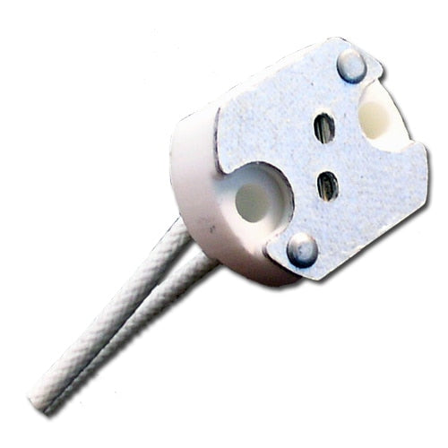 LH0648 G5.3 bipin halogen lamp holder/socket with mica front, 2 hole m ...