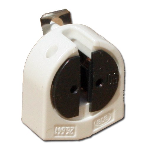 LH0672 Unshunted, rotary locking T5 lamp holder/socket with rear split ...