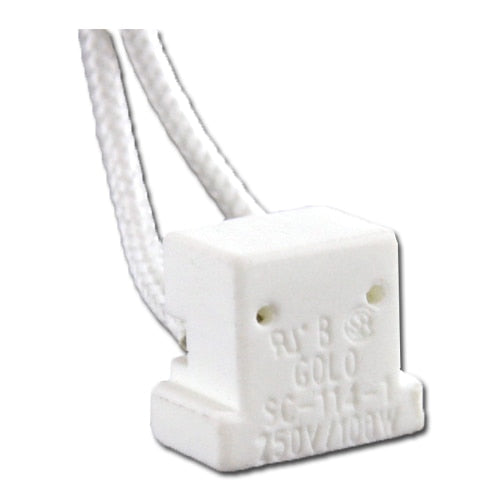 LH0873 G8, ceramic bipin halogen lamp holder/socket with butt on mount ...