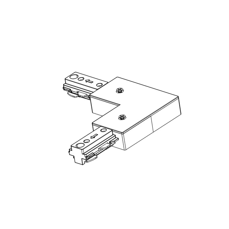 Westgate TR-LC-BK 3-Wire H-Type Track L-Shaped Connector Black Finish ...