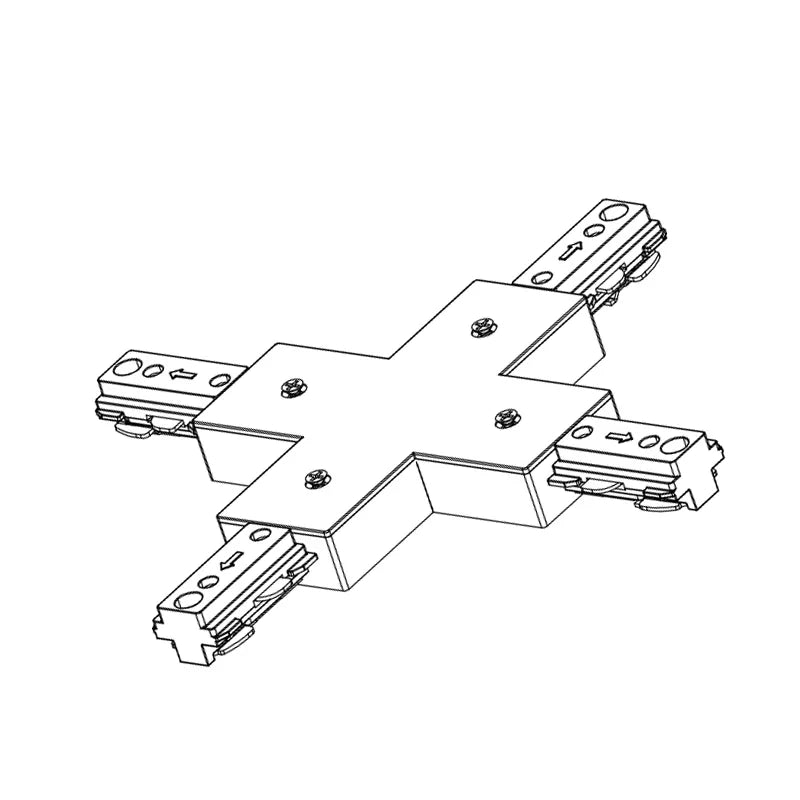 Westgate TR-XC-WH 3-Wire H-Type Track X-Shaped Connector White Finish ...