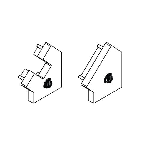 Diode LED DI-CPEC-45-1 45 Degree Channel End-Caps Brushed Aluminum Fin ...
