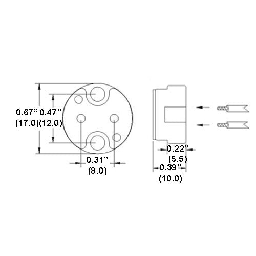 LH0718 G8 bipin halogen lamp holder/socket with two hole mounting and ...